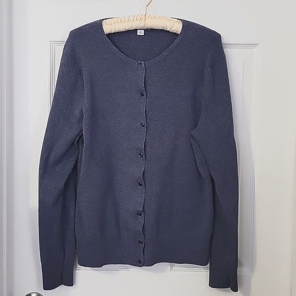 croft & barrow | Sweaters | Croftbarrow Lg Womens Sweater 8 Pima Cotton 20 Nylon Blue Pearly ...